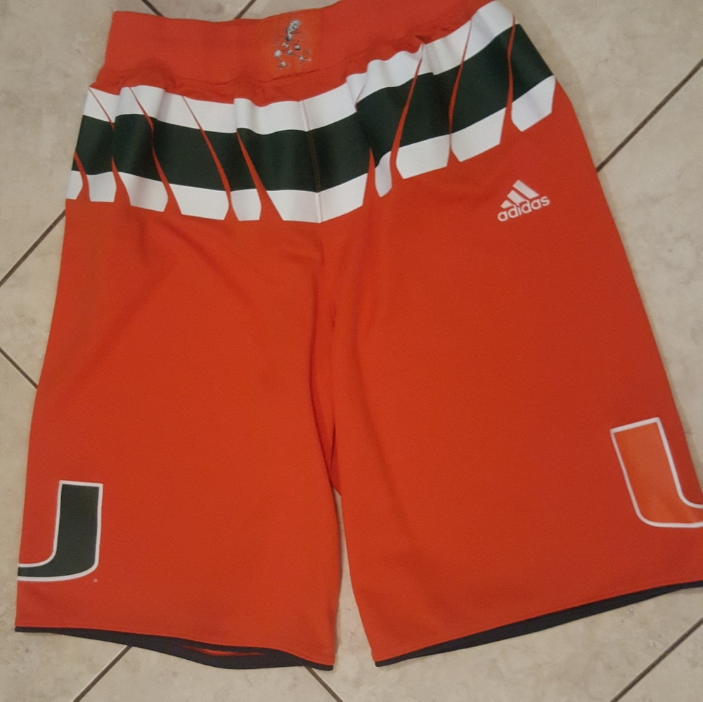 Miami Hurricanes Adidas Basketball Shorts Sz.Med - Gem